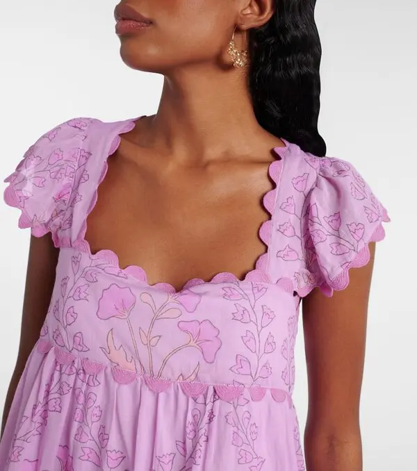 JULIET DUNN Ruffled Cotton Minidress