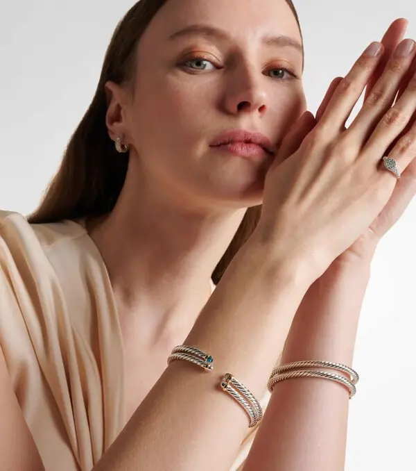 David Yurman Cable Flex® Sterling And 14kt Gold Cuff Bracelet