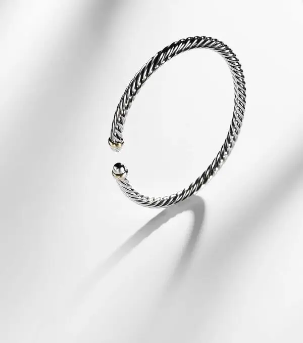David Yurman Cable Flex® Sterling And 14kt Gold Cuff Bracelet