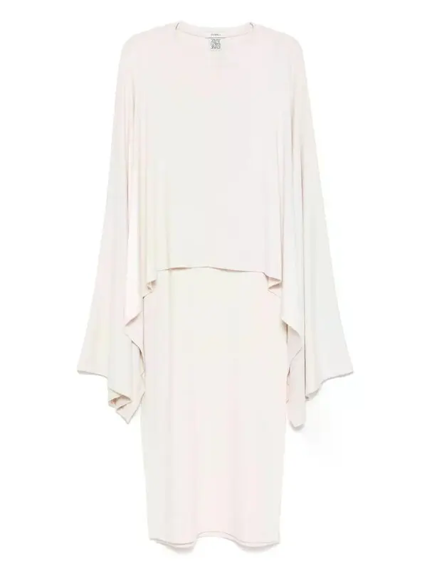 Goen.j Ribbed Cape Dress - Neutrals