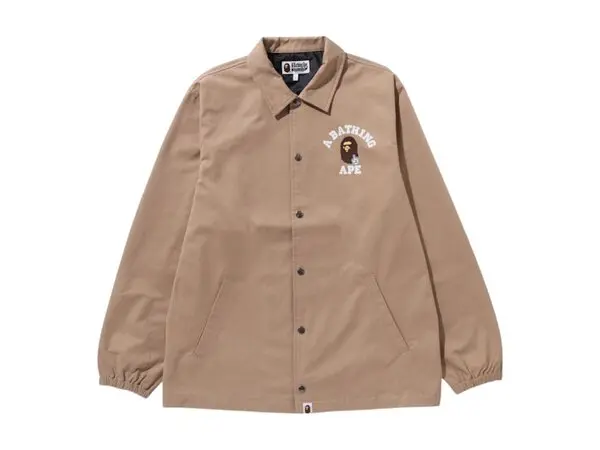 A BATHING APE Go Ape Pointer College Coach Jacket - Beige