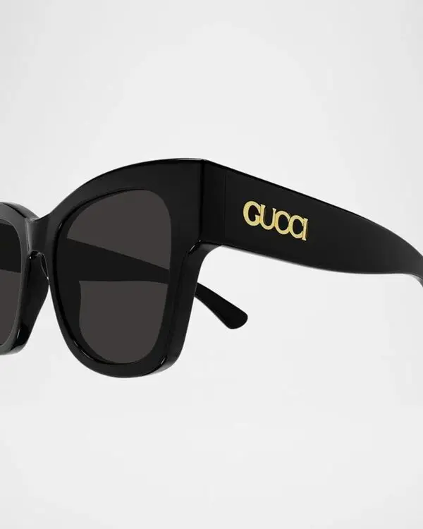 Gucci Acetate Butterfly Sunglasses - Black