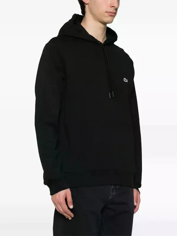 Lacoste Logo-patch Hoodie - Black
