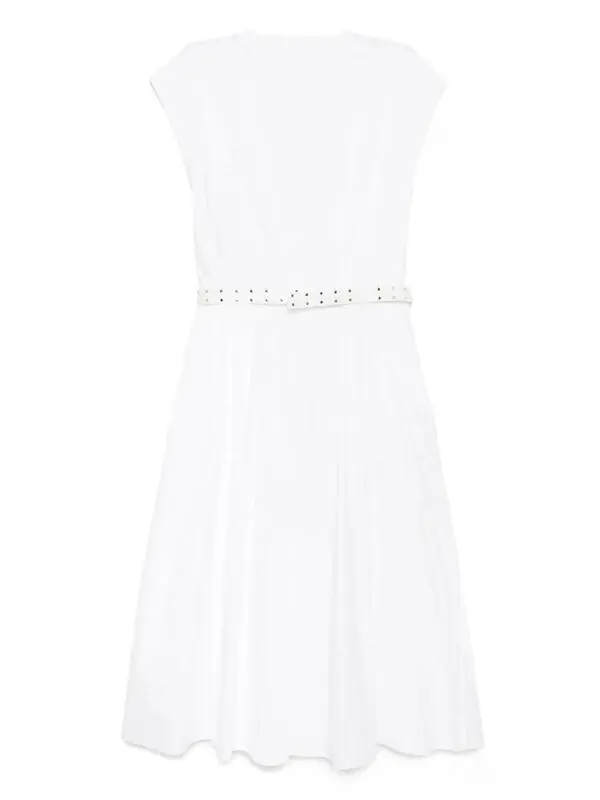 Michael Kors Poplin Belted Midi Dress - White