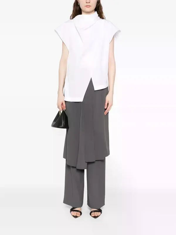 Goen.j Asymmetrical Pleated Trousers - Grey