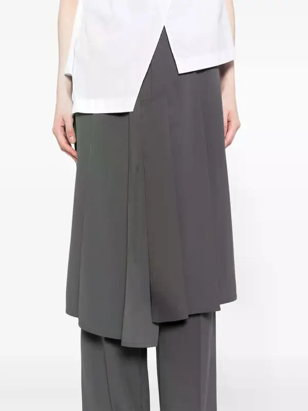 Goen.j Asymmetrical Pleated Trousers - Grey