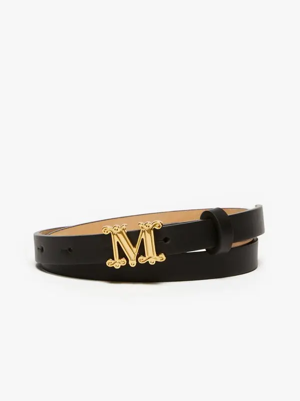 Max Mara Monogram Leather Belt - Black