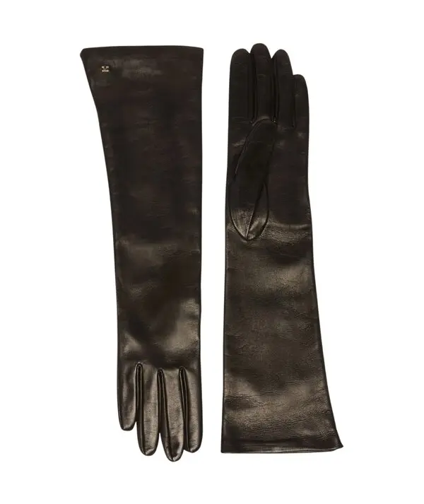 Max Mara Long Nappa Leather Gloves - Black