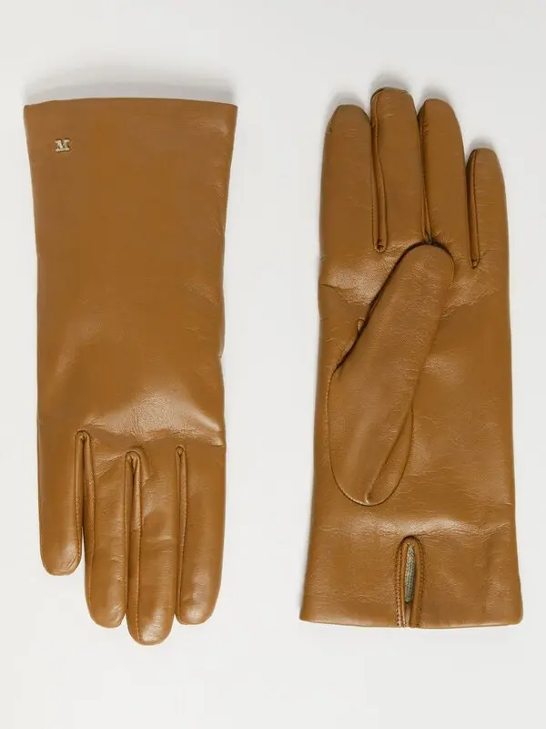 Max Mara Nappa Leather Gloves - Tobacco