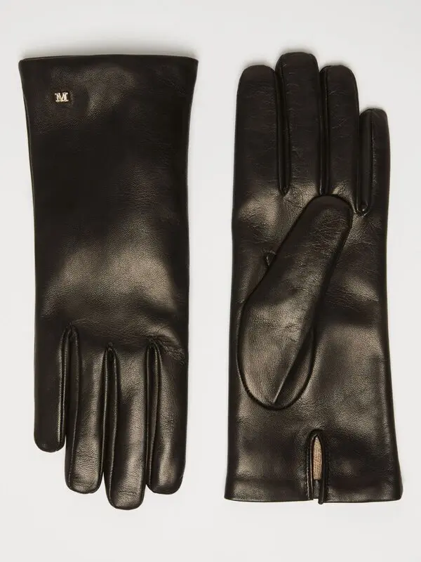 Max Mara Nappa Leather Gloves - Black