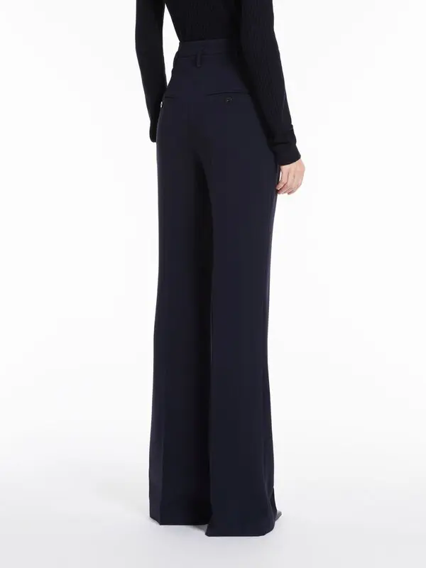Max Mara Flared Cady Trousers - Navy