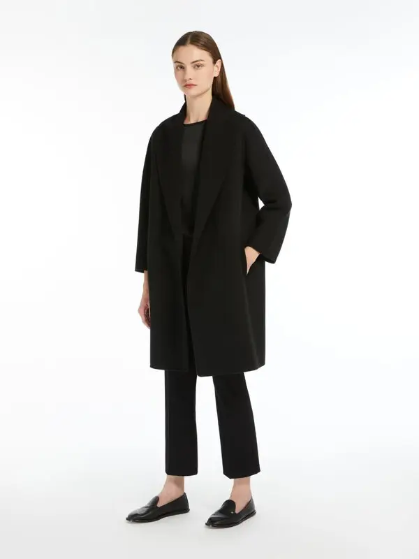 Max Mara Double-faced Wool Robe Coat - Black