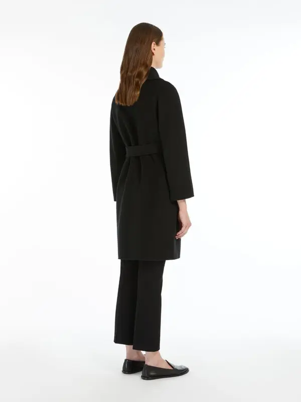 Max Mara Double-faced Wool Robe Coat - Black