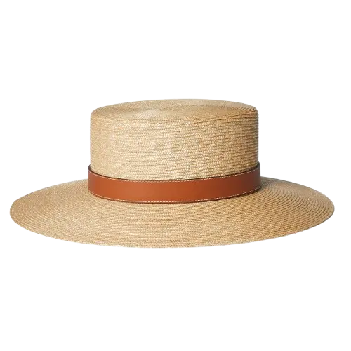 Gucci Woven Straw Boater Hat - Beige