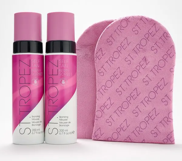 St. Tropez Self-tanning Berry Sorbet Mousse Duo W/ Mitts - One-color