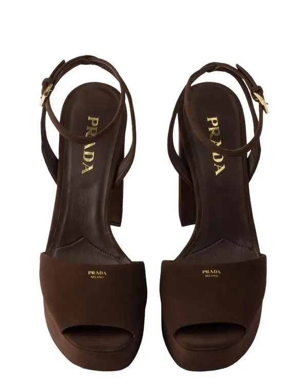 Prada Platform Sandals - Brown