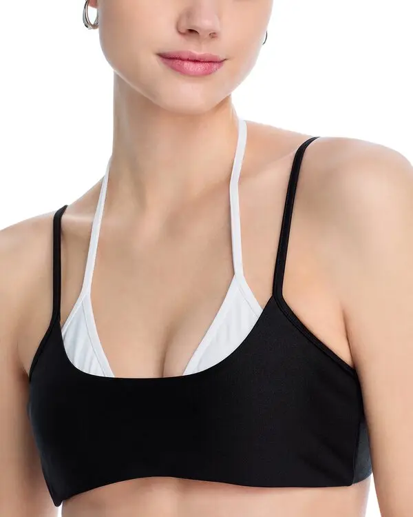 Aqua Layered Look Bikini Top