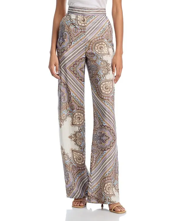 Veronica Beard Grigore Silk Pants - Stone Khaki