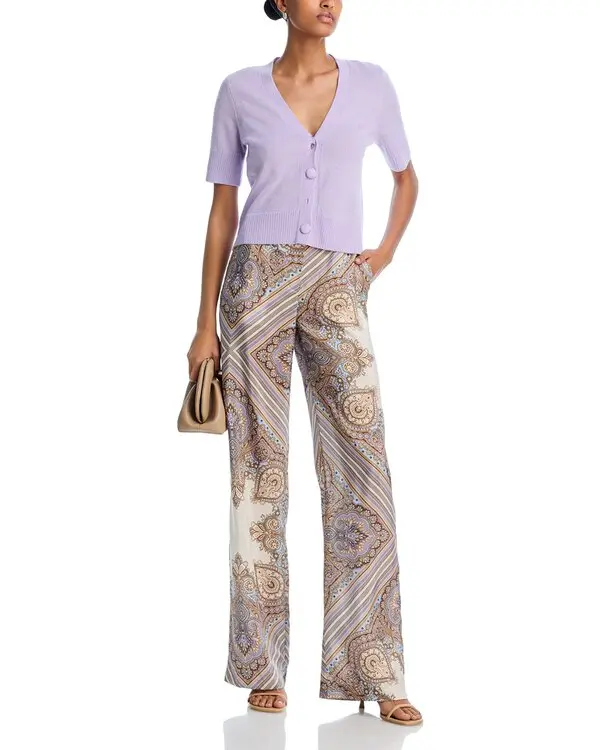 Veronica Beard Grigore Silk Pants - Stone Khaki