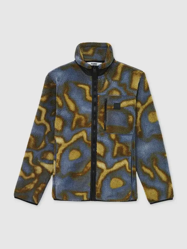 Rains Fleece Abstract Print Zip-through Jacket