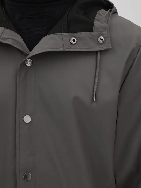 Rains Longline Hooded Raincoat - Slate