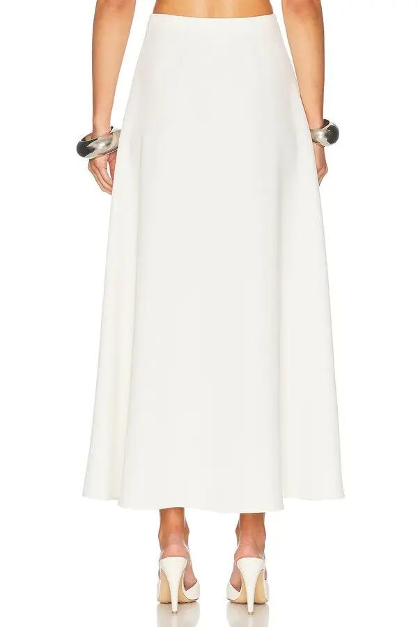 HELSA The Heavy Crepe Midi Skirt - Ivory