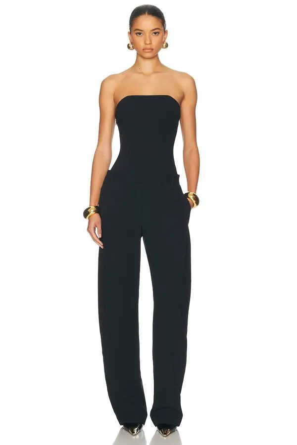 HELSA The Heavy Crepe Jumpsuit - Black