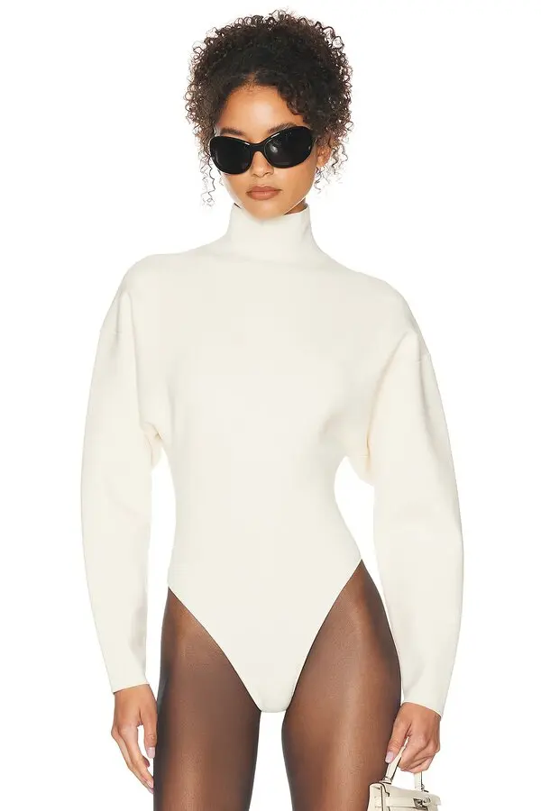 HELSA Calloway Knit Bodysuit - Cream