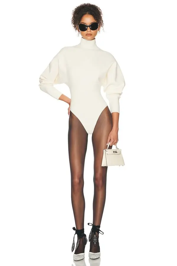 HELSA Calloway Knit Bodysuit - Cream