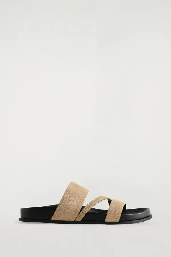 Cos Multi-strap Suede Sandals - Beige