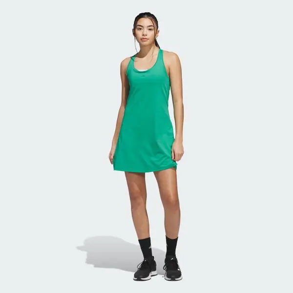 Adidas Train Essentials Summer Prep Dress In Semi Court Green 50