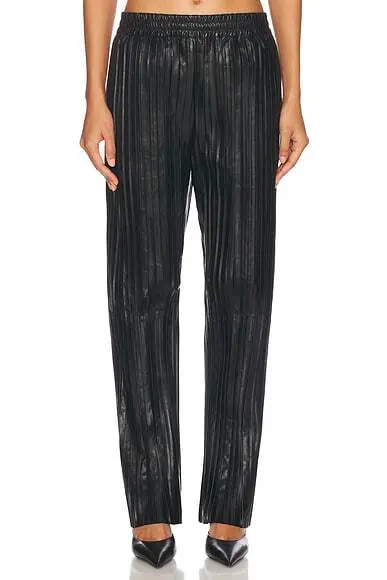 Helmut Lang Pleated Leather Pant
