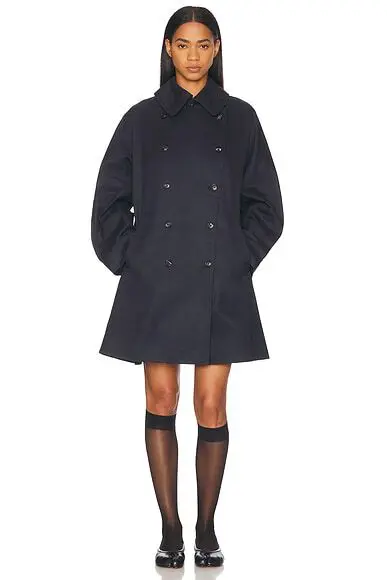 BODE Waxed Herringbone Pea Coat