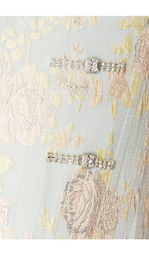 SAU LEE Floral Jacquard Embellished Set