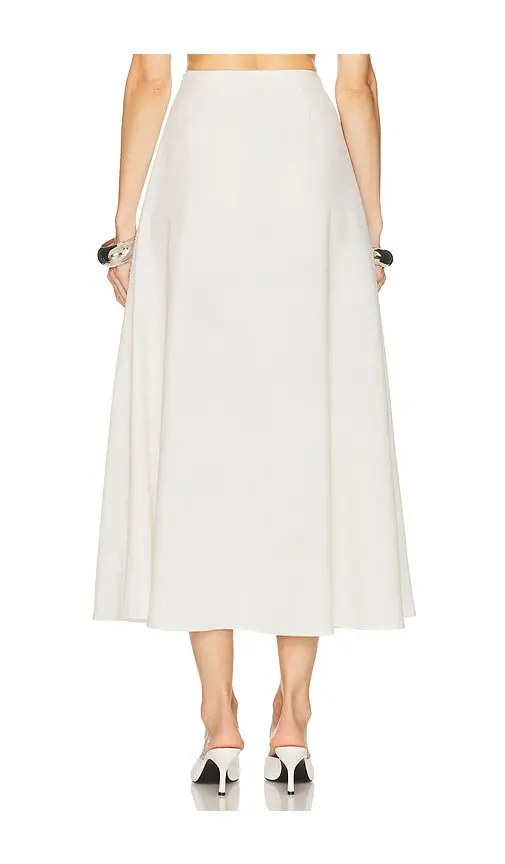 HELSA Heavy Crepe Midi Skirt - Ivory
