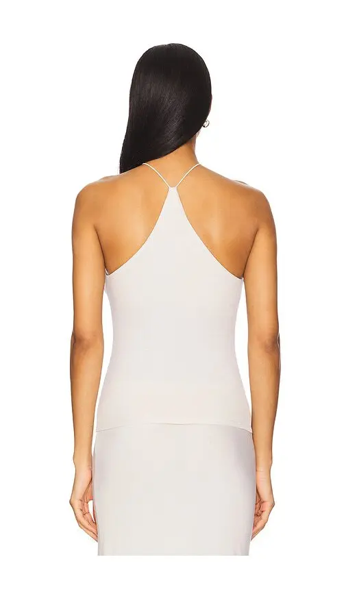 Enza Costa Silk Knit Halter Tank Top - Beige