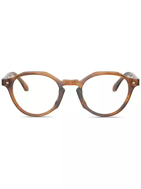 Giorgio Armani Round Frame Glasses - Brown