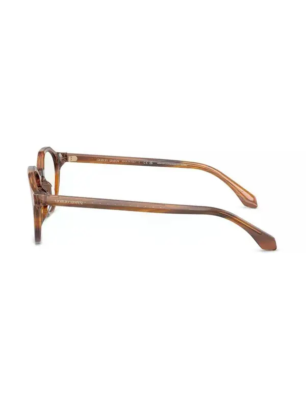 Giorgio Armani Round Frame Glasses - Brown