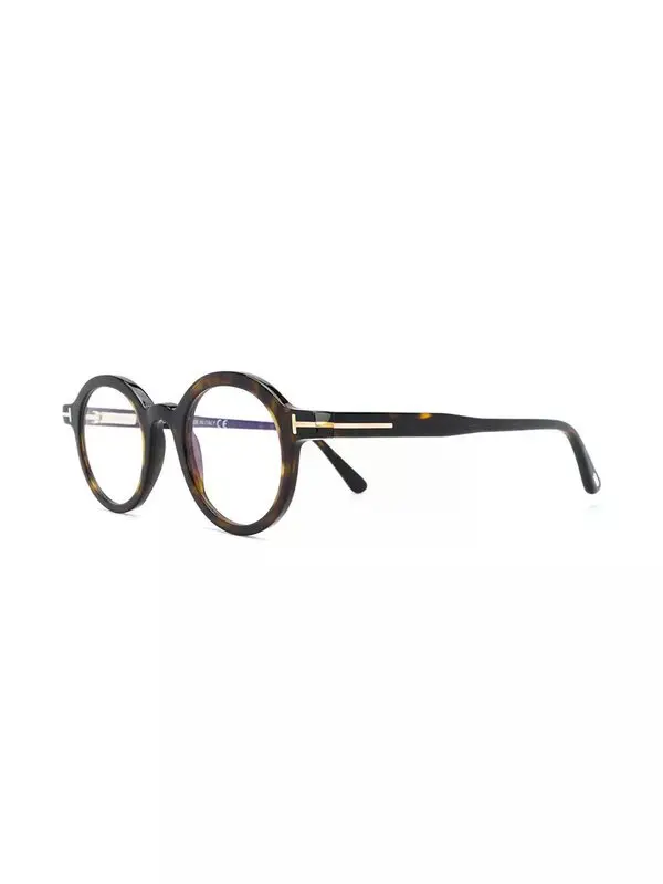 TOM FORD Small Round Frame Glasses - Brown