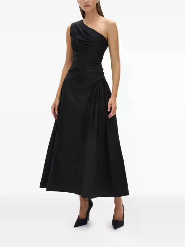 open lace back dress Satin One Shoulder Minimalist Formal Dress Julia midi