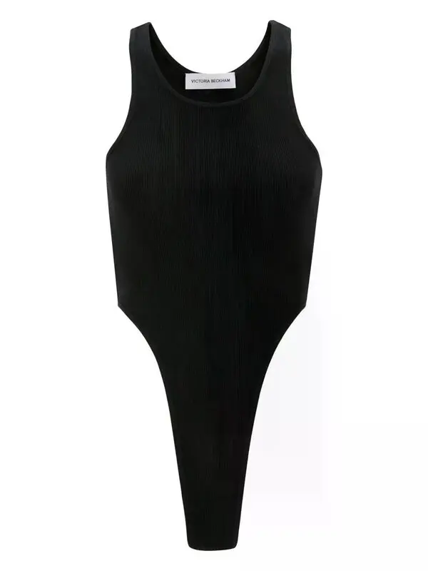 Victoria Beckham Ribbed Bodysuit - Black