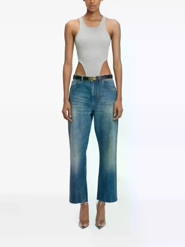 Victoria Beckham High Leg-cut Bodysuit - Grey