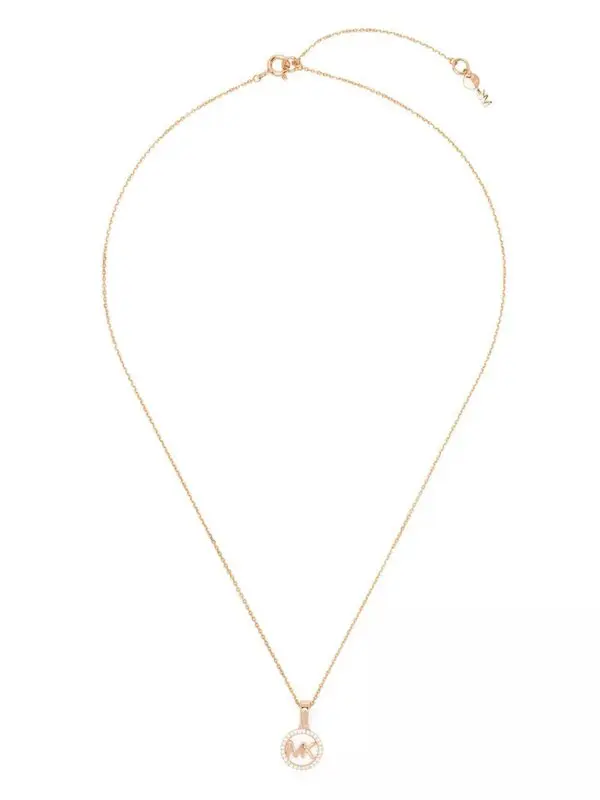 Michael Kors Pavé Logo-charm Necklace - Gold