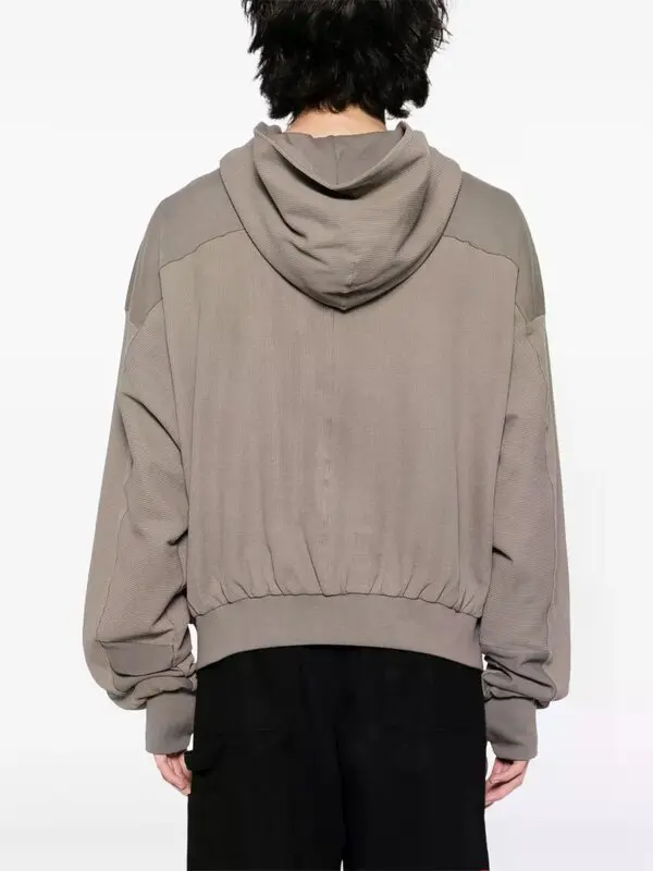 THOM KROM Waffle-effect Zip-up Hoodie