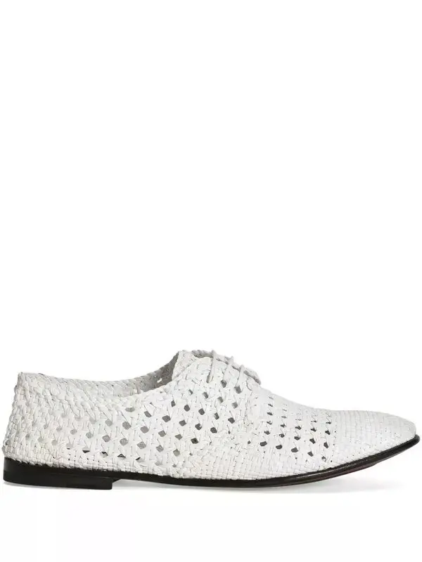 Dolce & Gabbana Woven Raffia Derby Shoes