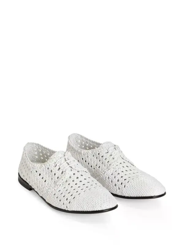 Dolce & Gabbana Woven Raffia Derby Shoes