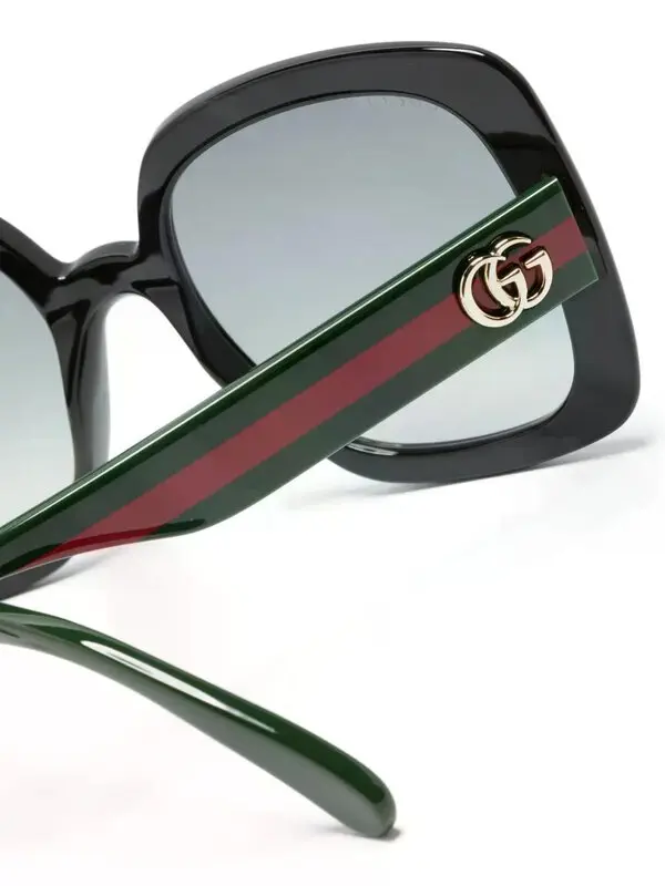 Gucci Web-stripe Square-frame Sunglasses