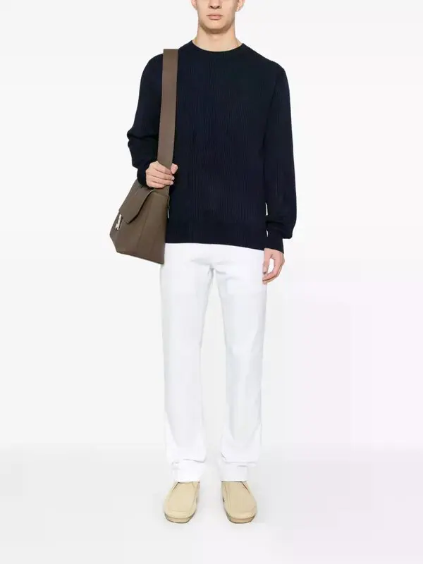 Canali Ribbed-knit Sweater - Blue