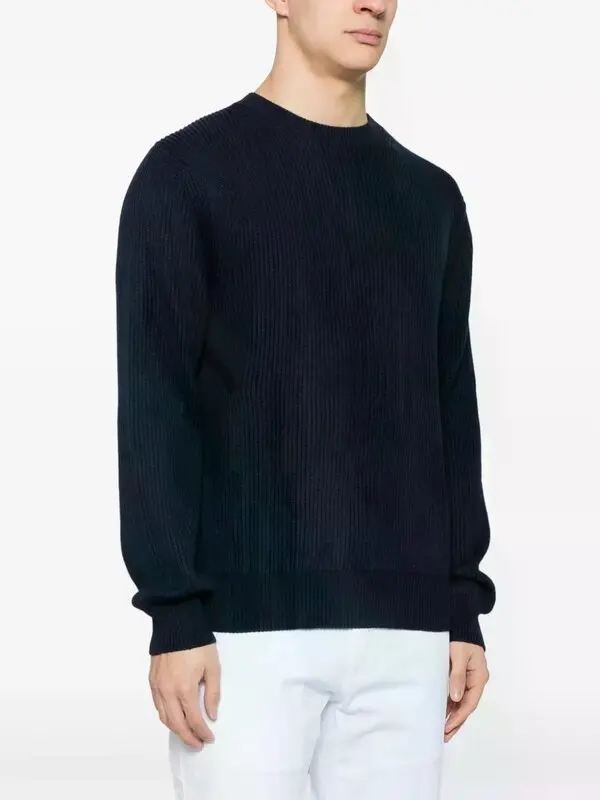Canali Ribbed-knit Sweater - Blue