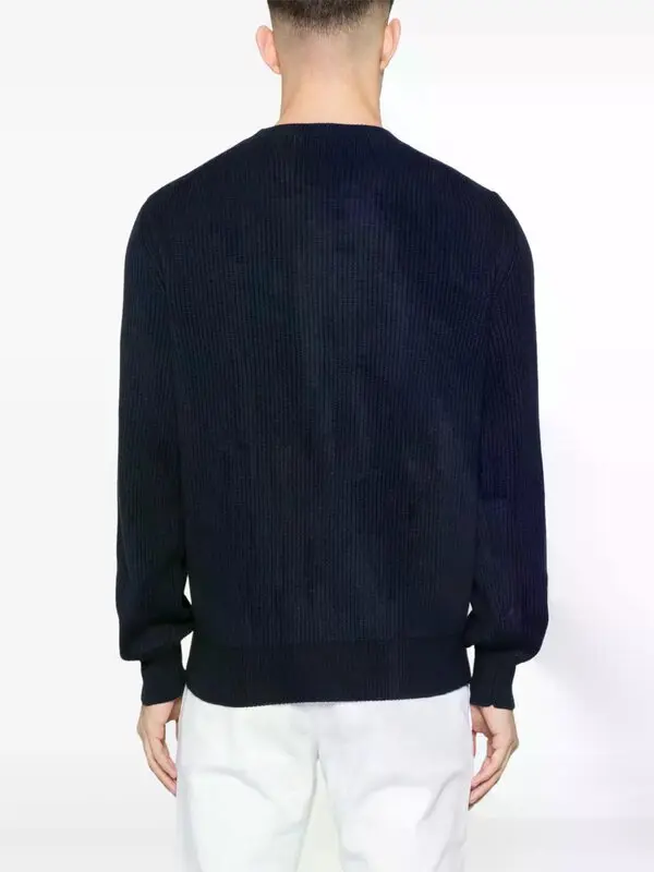 Canali Ribbed-knit Sweater - Blue